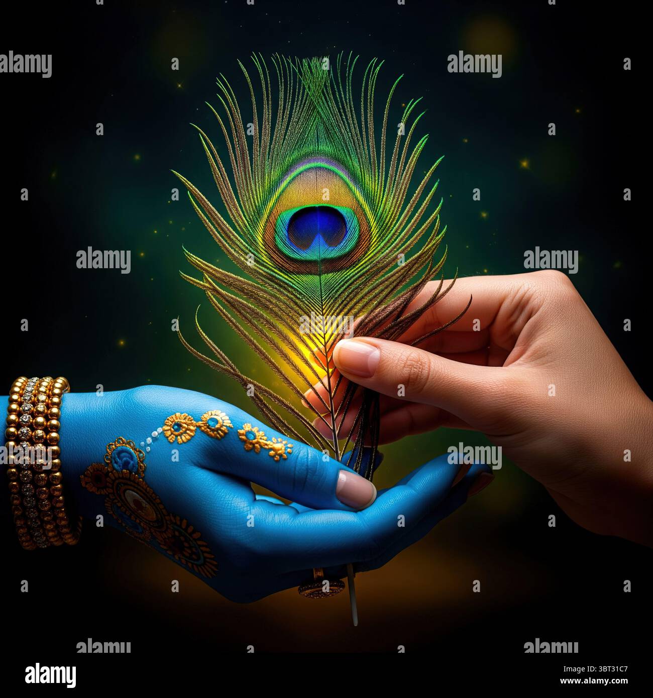 Krishna holy peacock feather hi-res stock photography and images - Alamy