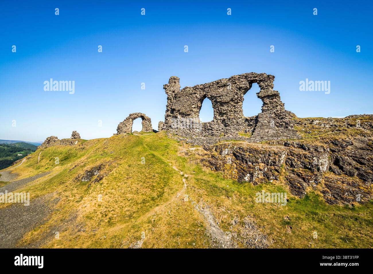 Ruins of Castell Dinas Bran; a medieval castle founded on an Iron Age ...
