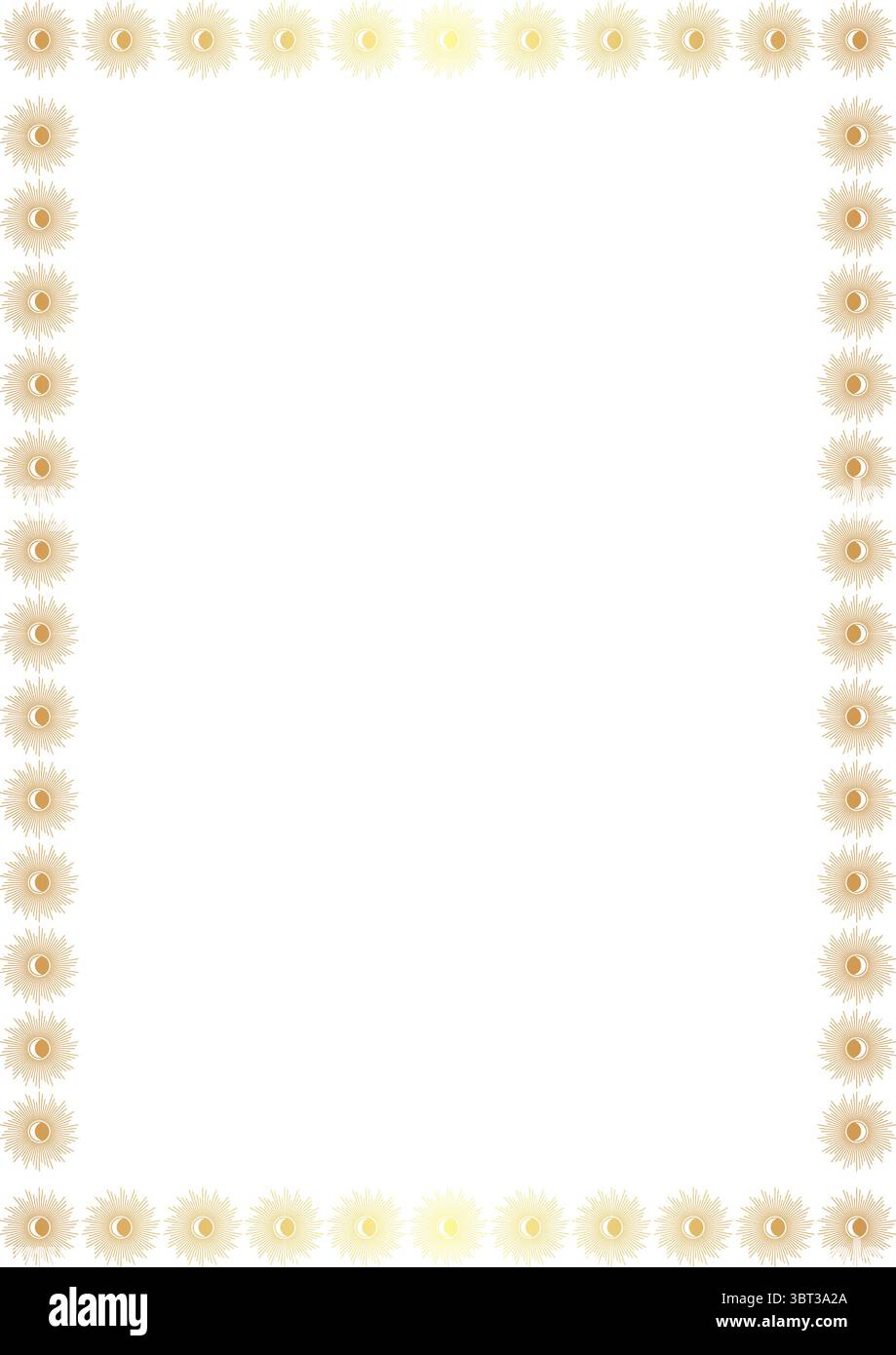 Sun and moon mystic frame. Vector celestial prediction eye template for ...