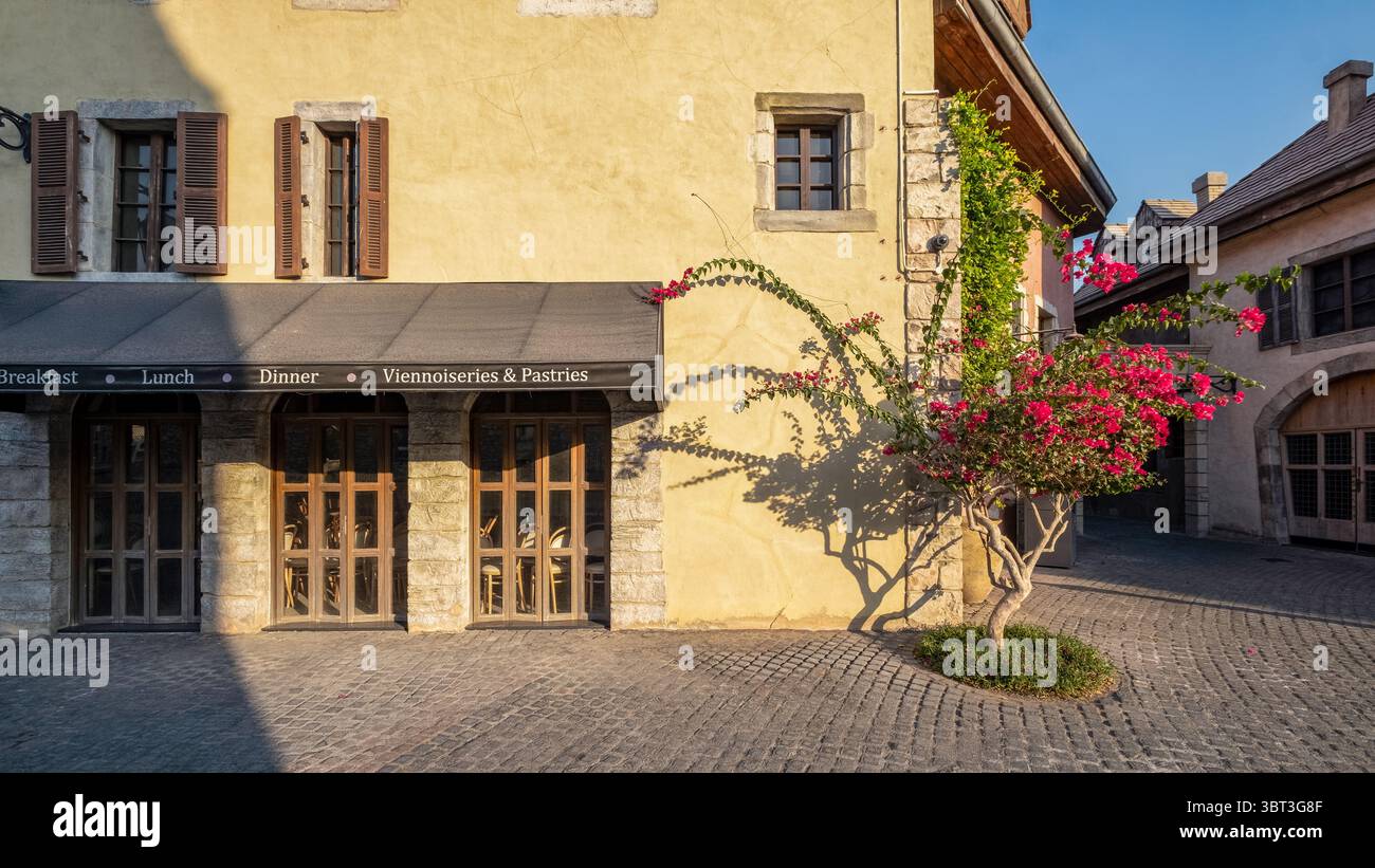 Best place for Photoshoot in Dubai I French Colony Architecture, Aesthetic Stone wall background ...