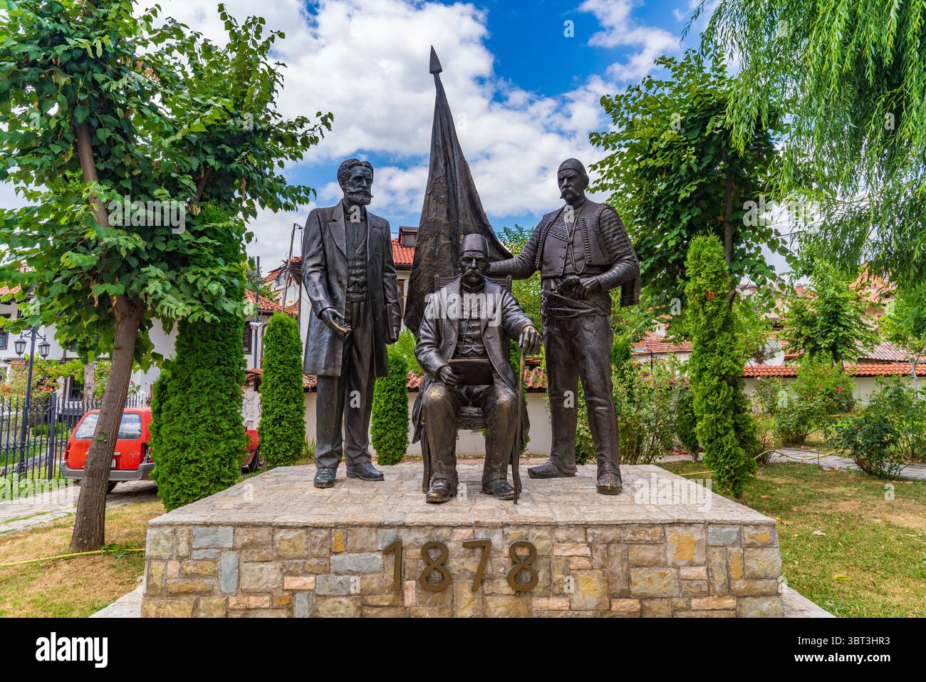 Statues at Monumental Complex of the Albanian League, a museum in ...