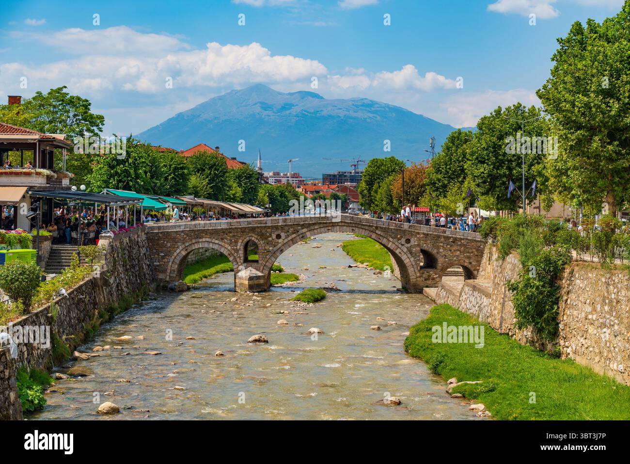 Old Stone Bridge over Lumbardhi River at the Old Town of Prizren in ...
