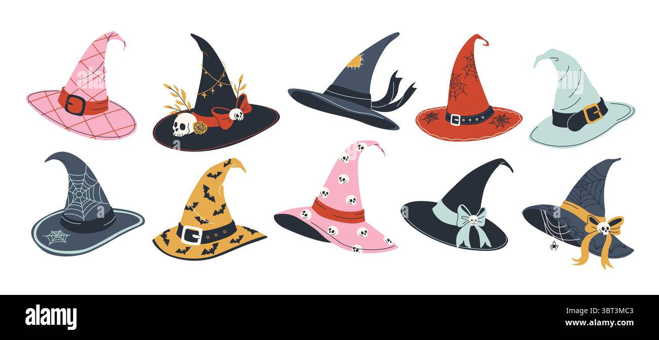 Magical Witch Hat Clip Art Set for Halloween Stock Vector Image & Art ...