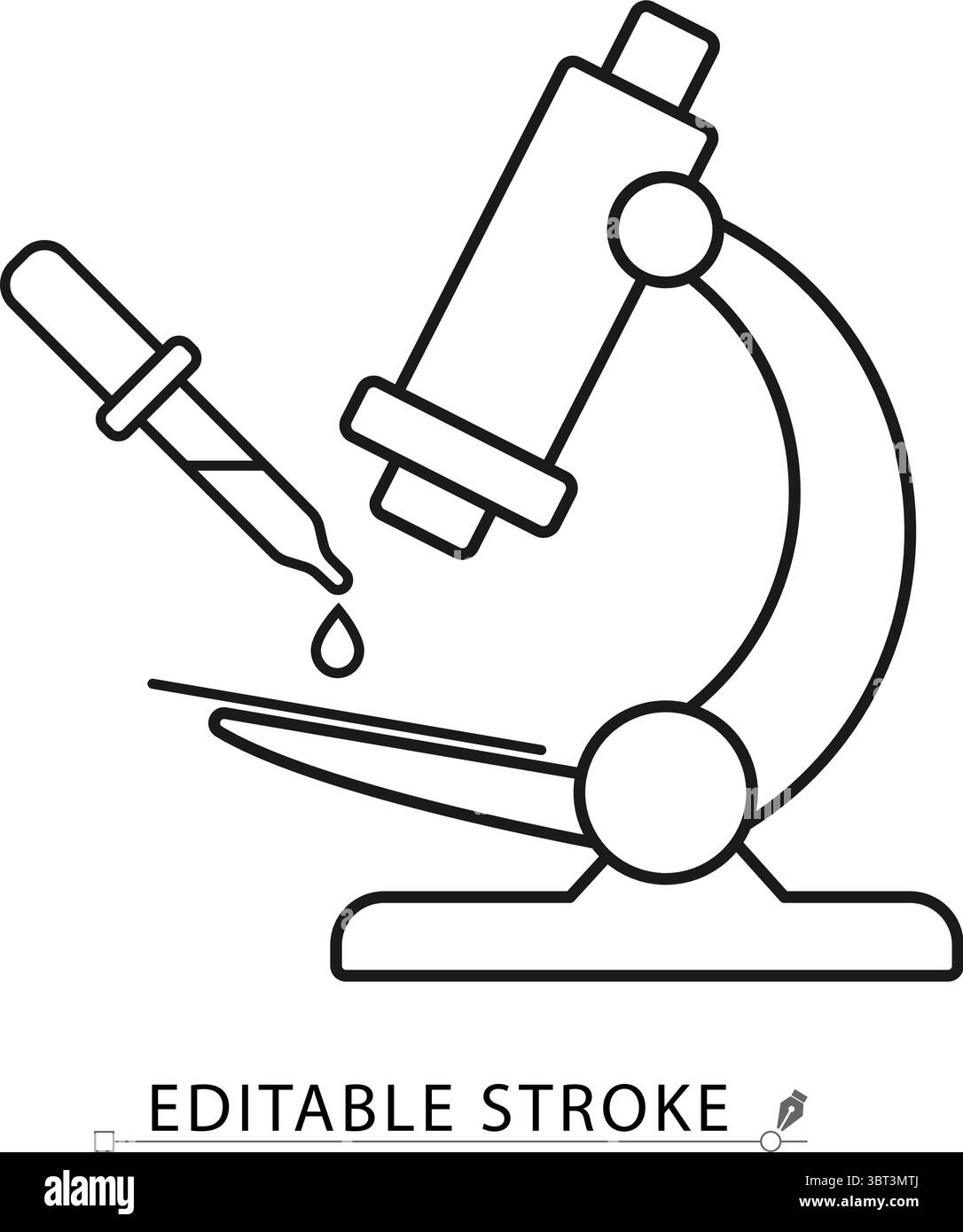 Microscope outline vector editable Cut Out Stock Images & Pictures - Alamy