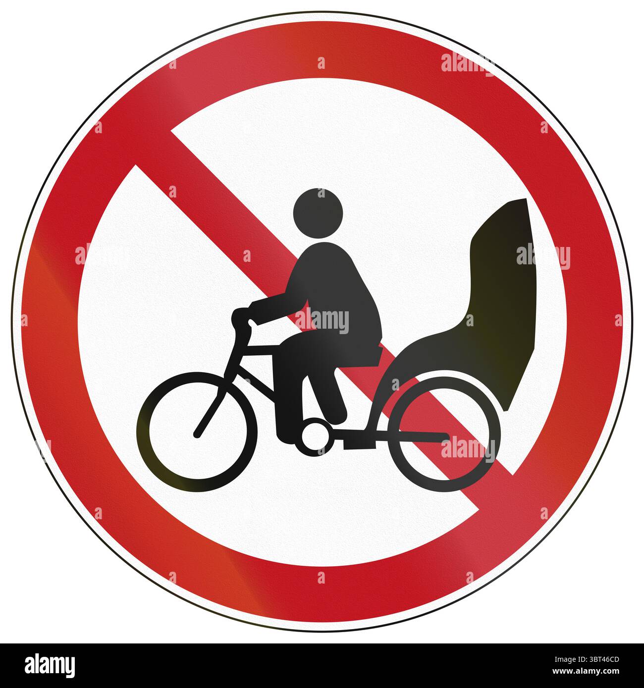Regulatory road sign in China - No entry for passenger tricycles Stock ...