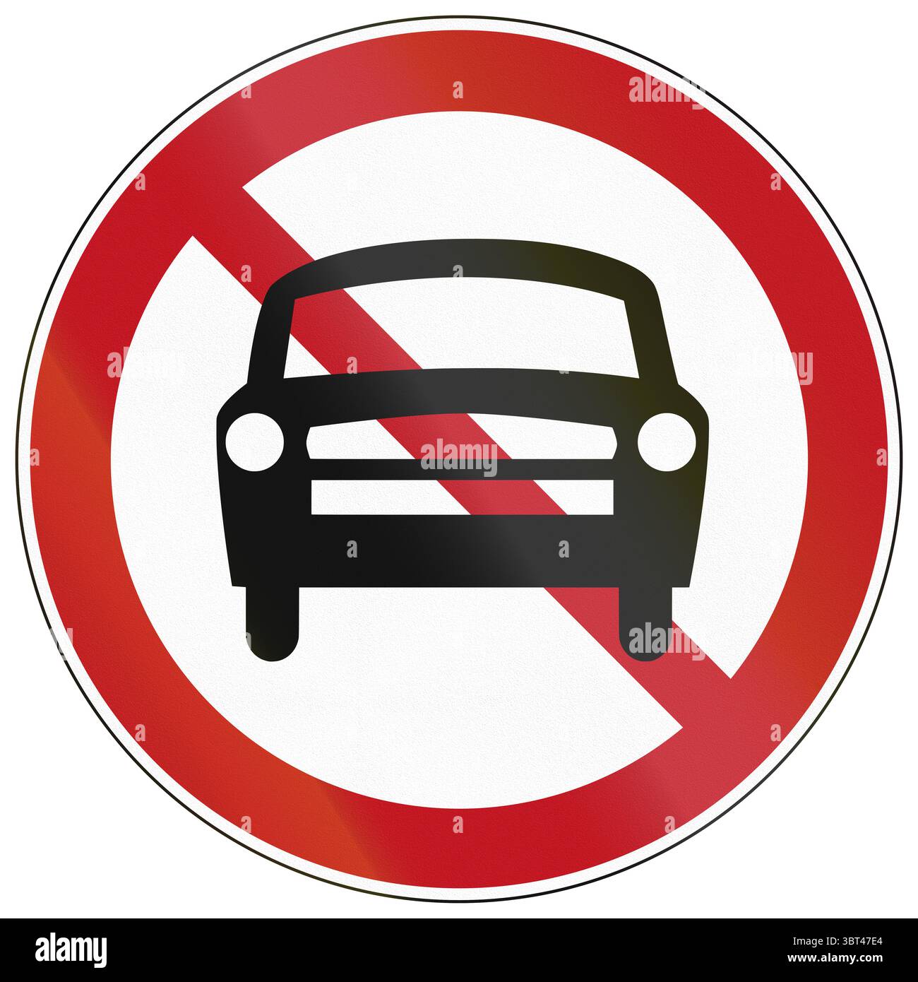 Regulatory road sign in China - No entry for motor vehicles Stock Photo ...