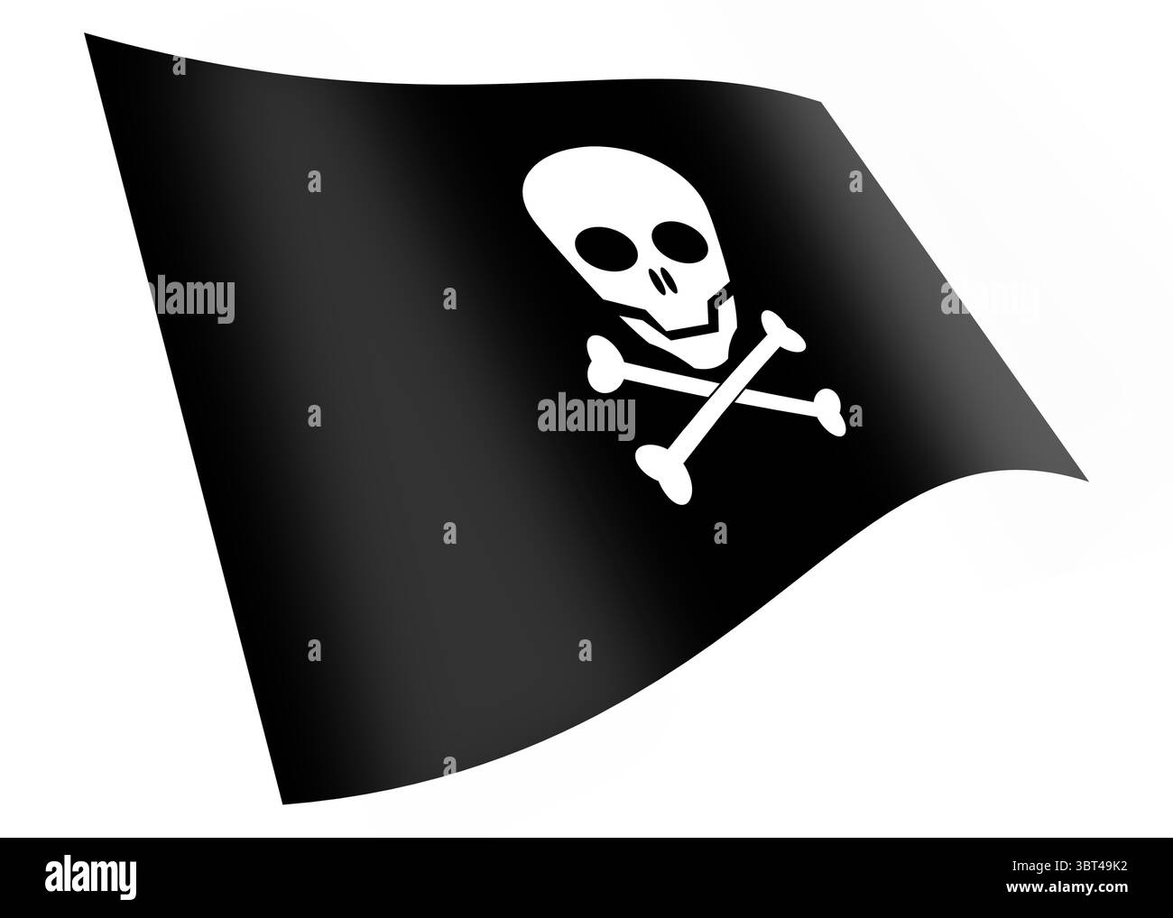 Jolly Roger skull and cross bones pirate flag Stock Photo - Alamy