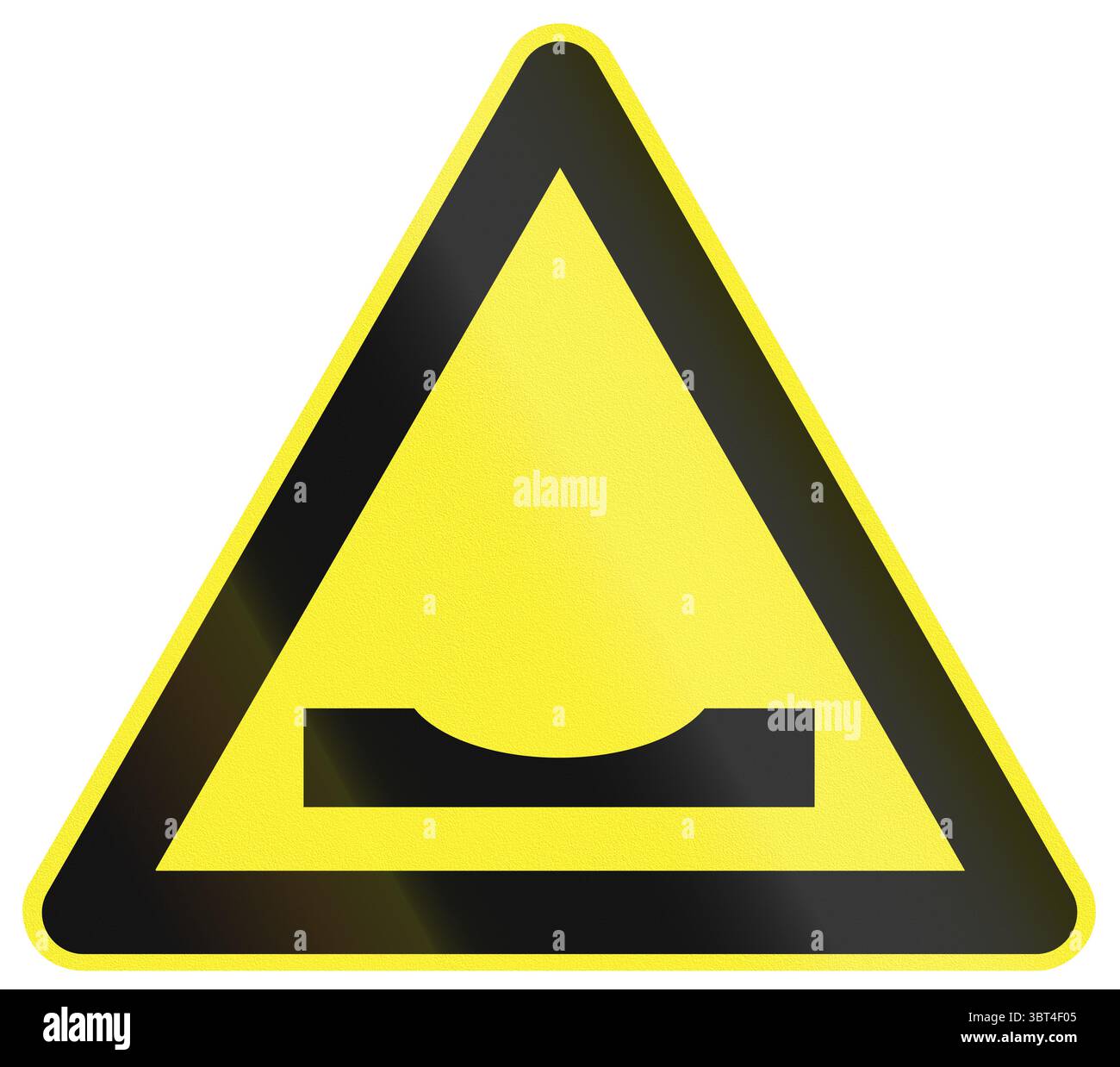 Warning road sign in China - Road dip Stock Photo - Alamy