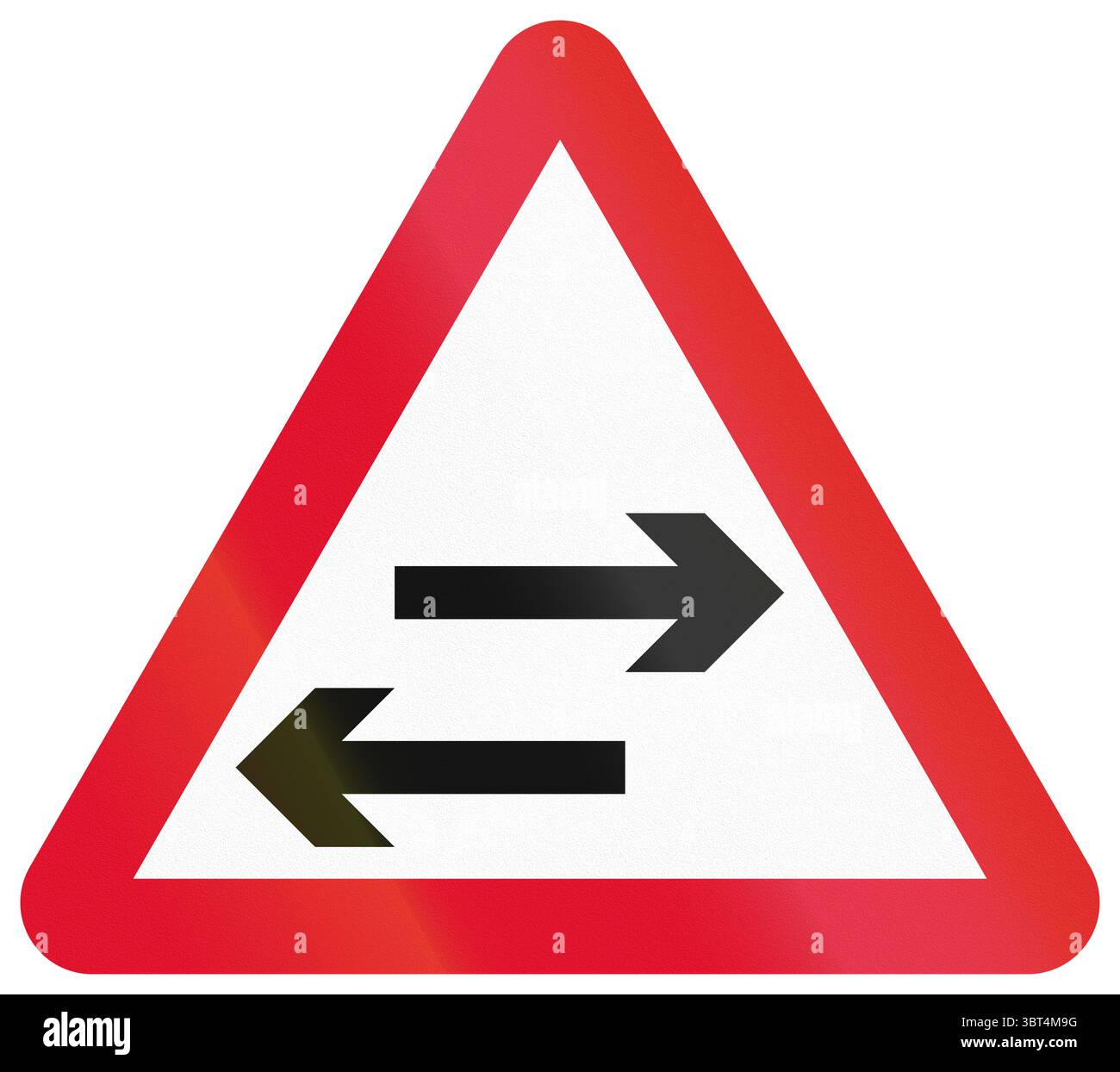 Chinese road warning sign used only in Hong Kong - Two-way traffic ...