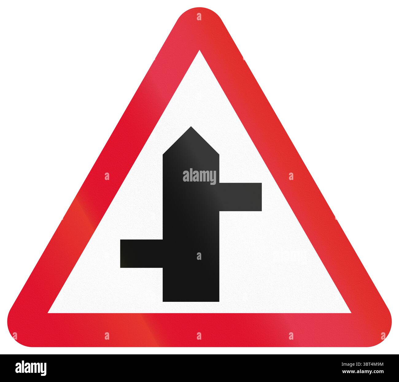 Chinese road warning sign used only in Hong Kong - Staggered junction ...