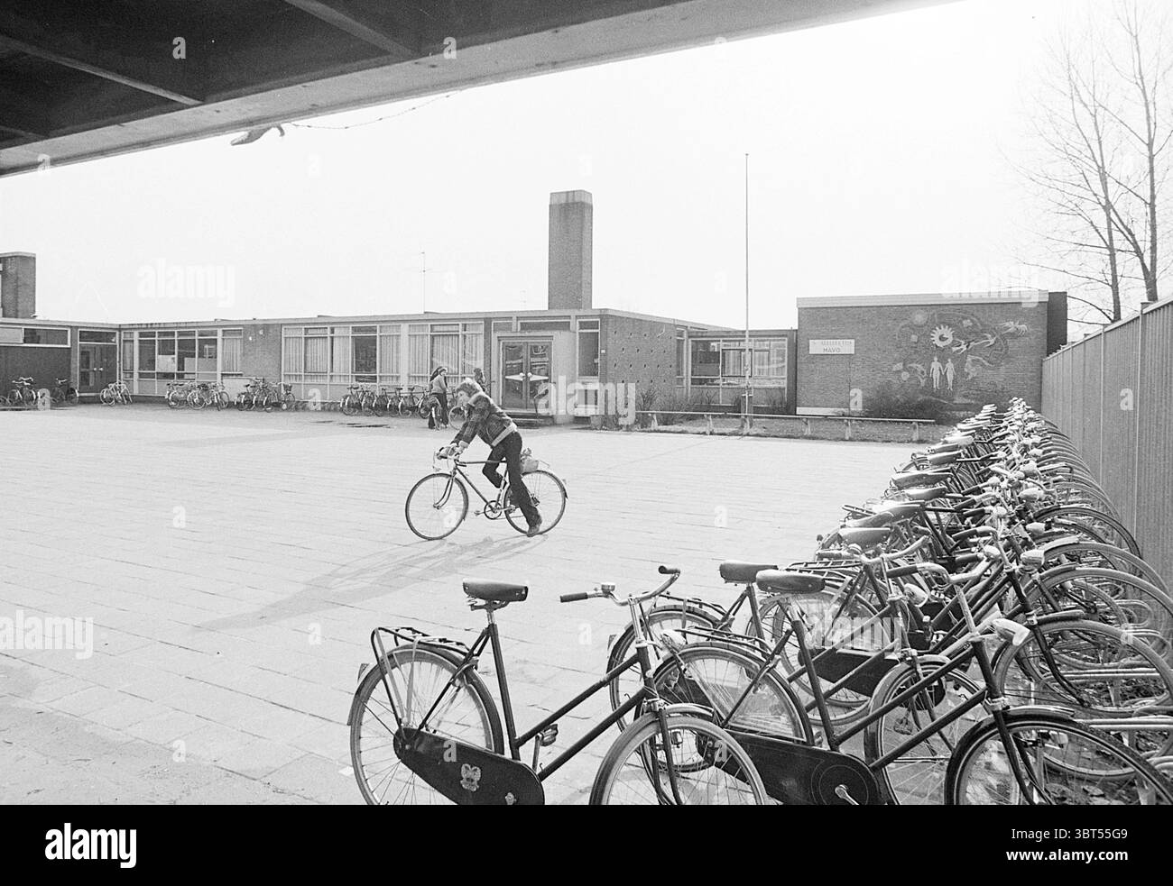 Bicycles parked series Black and White Stock Photos & Images - Alamy