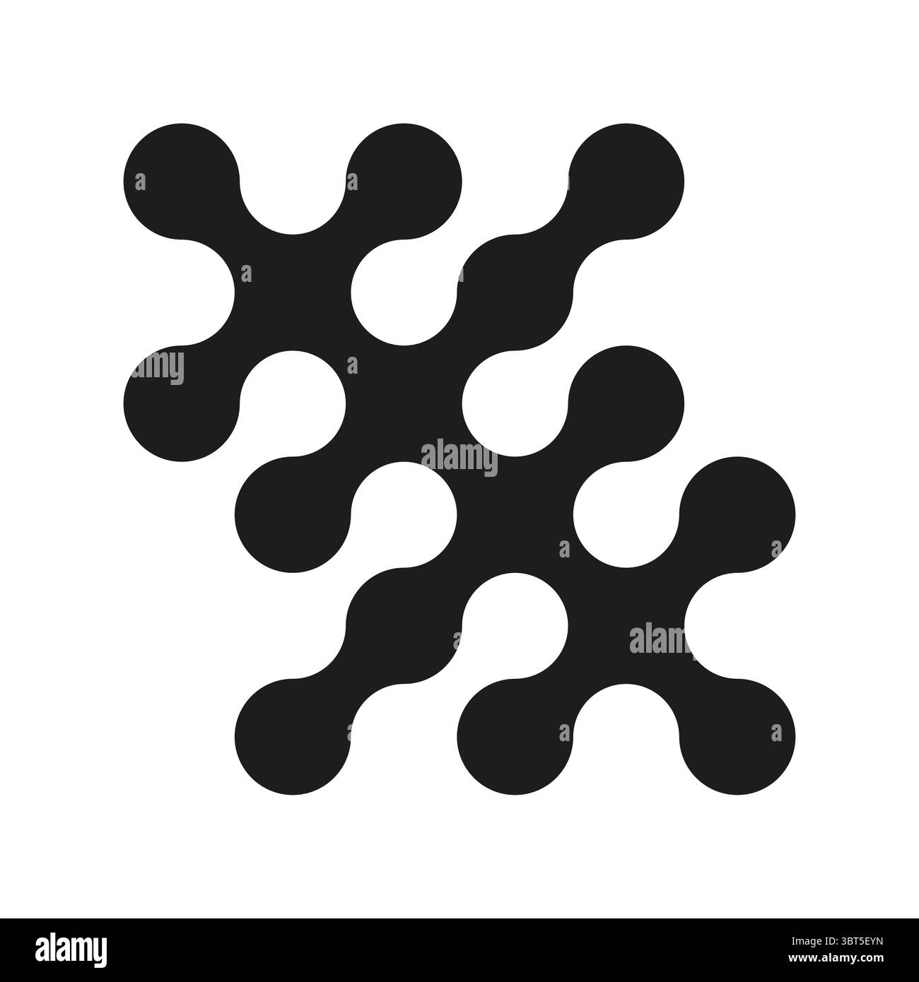 Metaball dot flat icon. Connected circle shape sign. Abstract ...