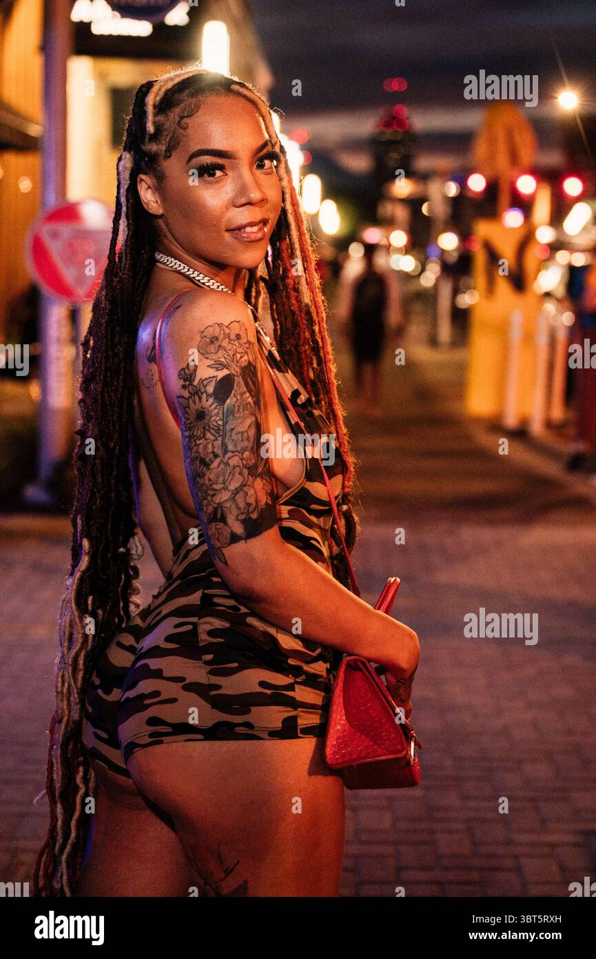 Indianapolis Indiana August 26 2023 Rapper Parris Ladame Poses For