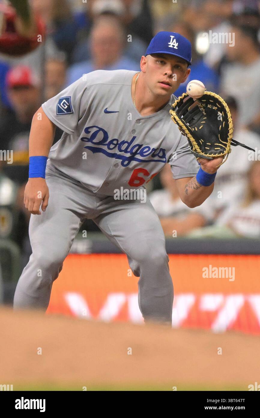 MILWAUKEE, WI - JULY 07: Los Angeles Dodgers infielder Dalton Rushing ...