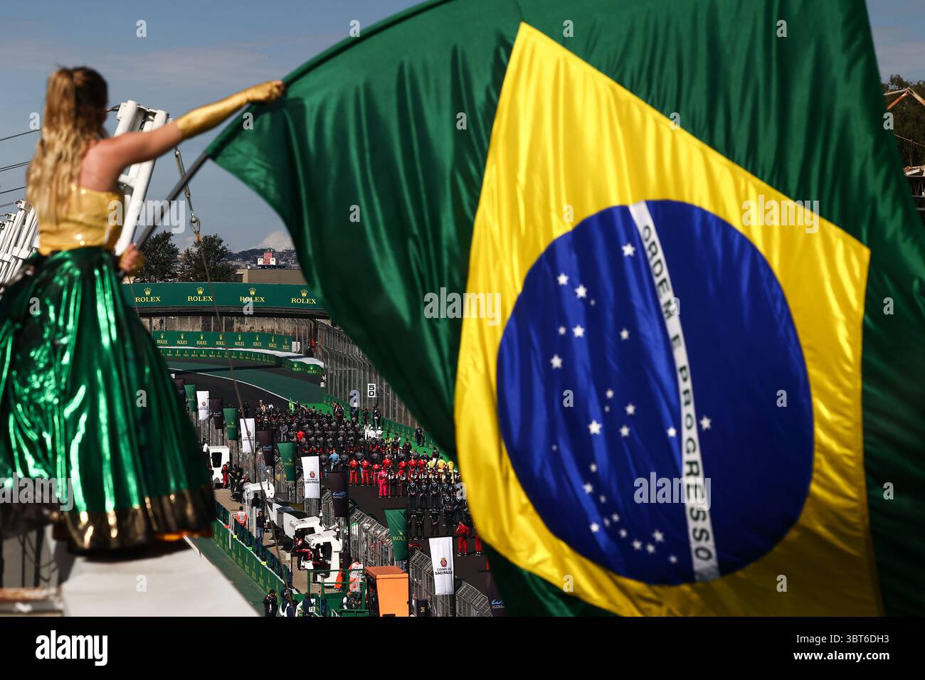 National anthem, brazilian flag during the Rolex 6 Hours of Sao Paulo ...