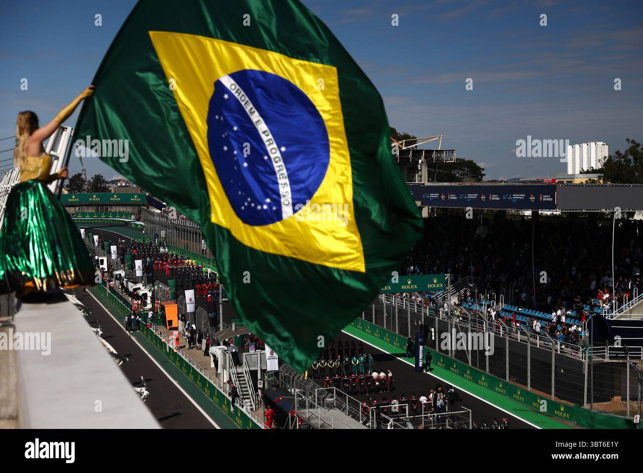 National anthem, brazilian flag during the Rolex 6 Hours of Sao Paulo ...