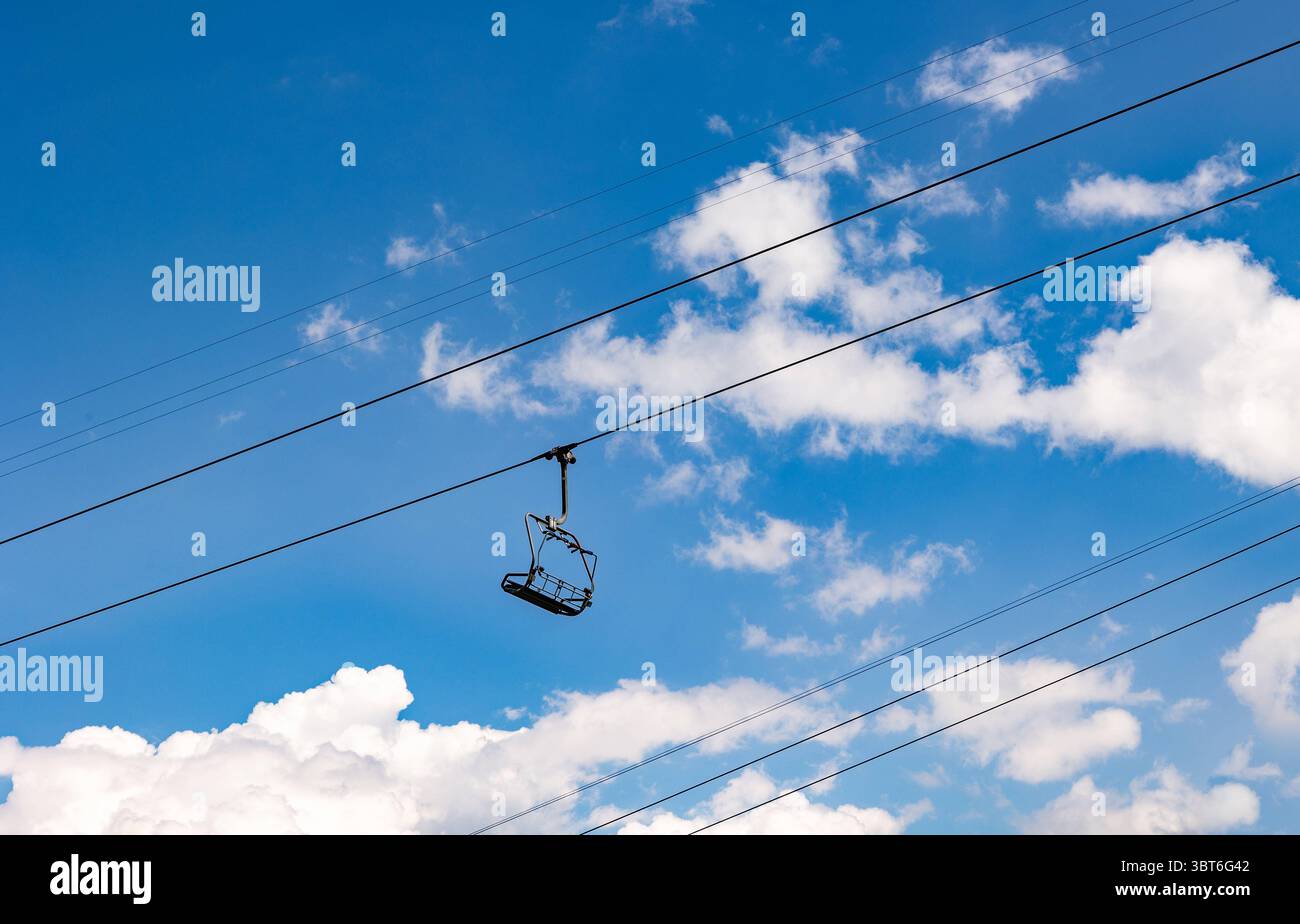 Empty and unoccupied ski lift, Swiss Alps. Empty and unoccupied ski ...