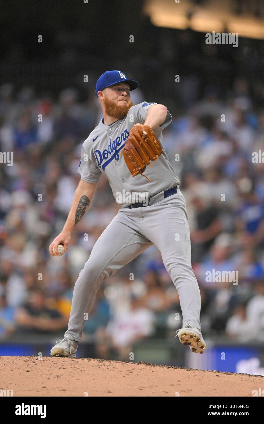 MILWAUKEE, WI - JULY 07: Los Angeles Dodgers relief pitcher Will Klein ...