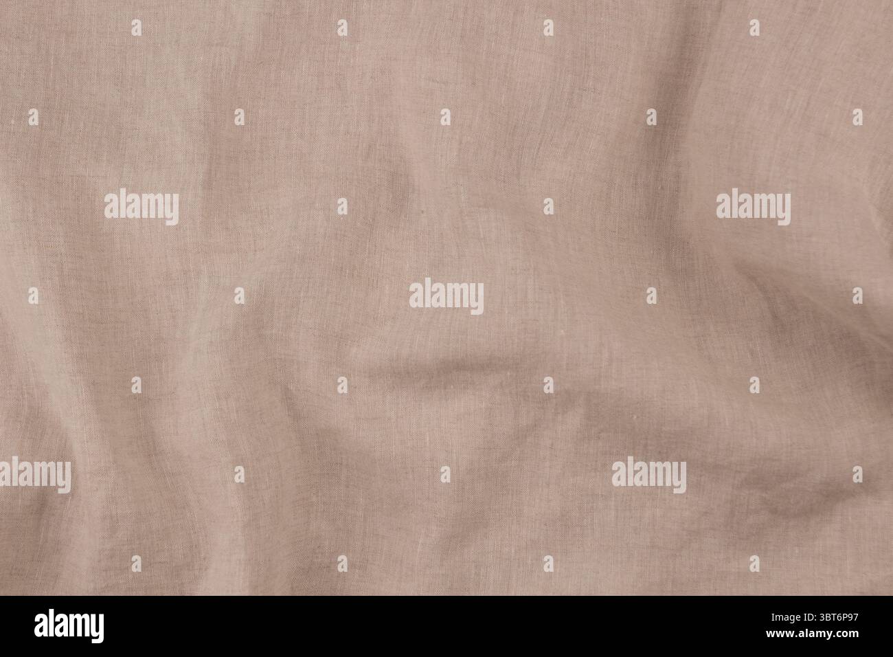 Soft, wrinkled linen background in a muted brown color. Natural linen ...