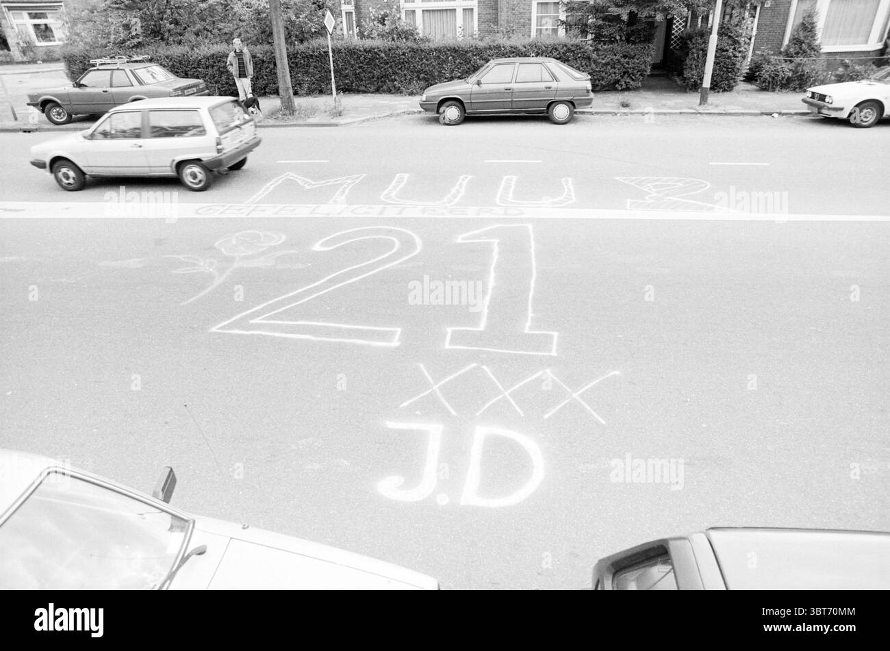 Bold white chalk markings create hi-res stock photography and images - Alamy
