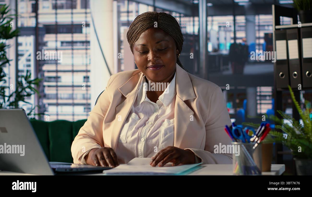 Black female CEO strategically planning activity for business growth ...