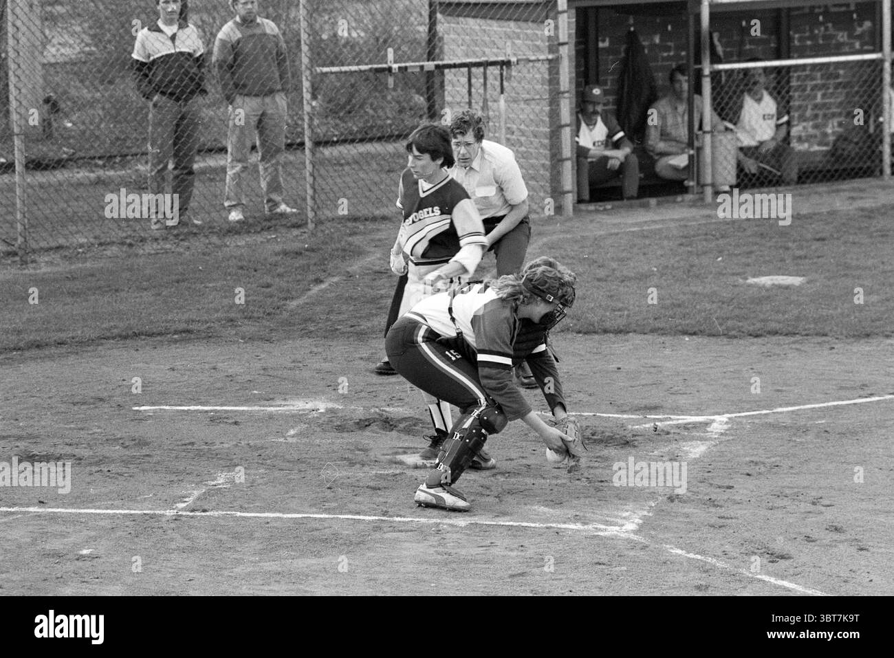 Catcher signaling pitch home plate hi-res stock photography and images ...
