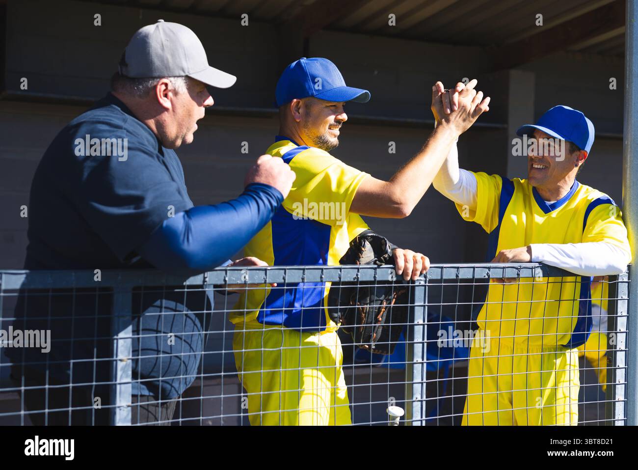 Celebrating baseball players coach hi-res stock photography and images ...