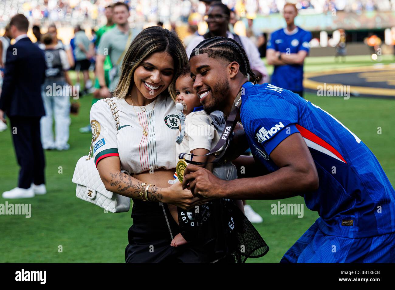 New Jersey - July 13: Andrey Santos of Chelsea FC poses with his family ...