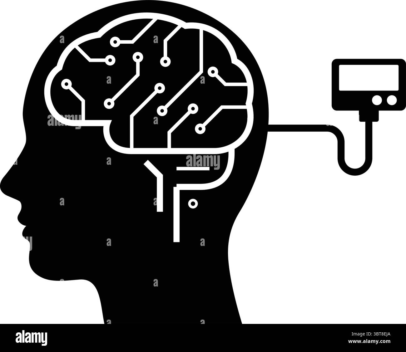 Artificial intelligence brain computer interface concept Stock Vector Image & Art - Alamy