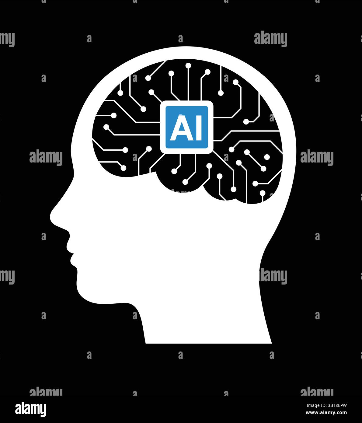 Artificial intelligence brain computer interface concept Stock Vector ...