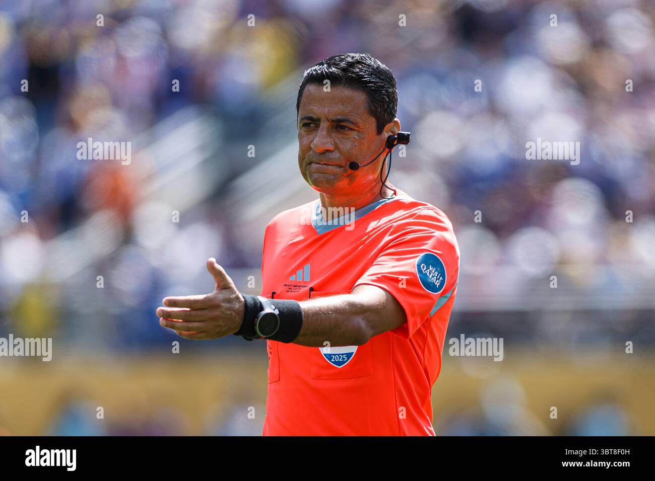 New Jersey - July 13: Referee Alireza Faghani gestures during the FIFA ...