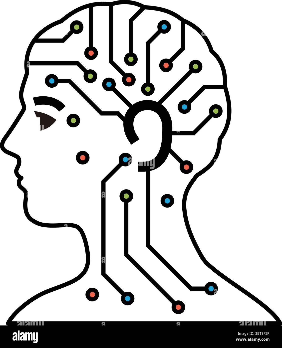 Artificial intelligence brain computer interface concept Stock Vector ...