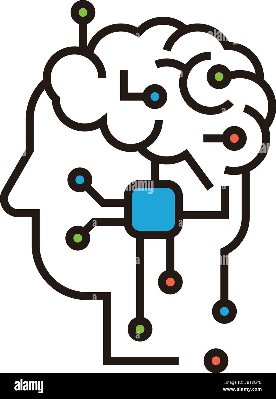 Artificial intelligence brain computer interface concept Stock Vector ...