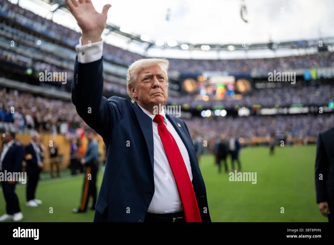 President Donald J. Trump waves to the crowd during the FIFA Club World ...