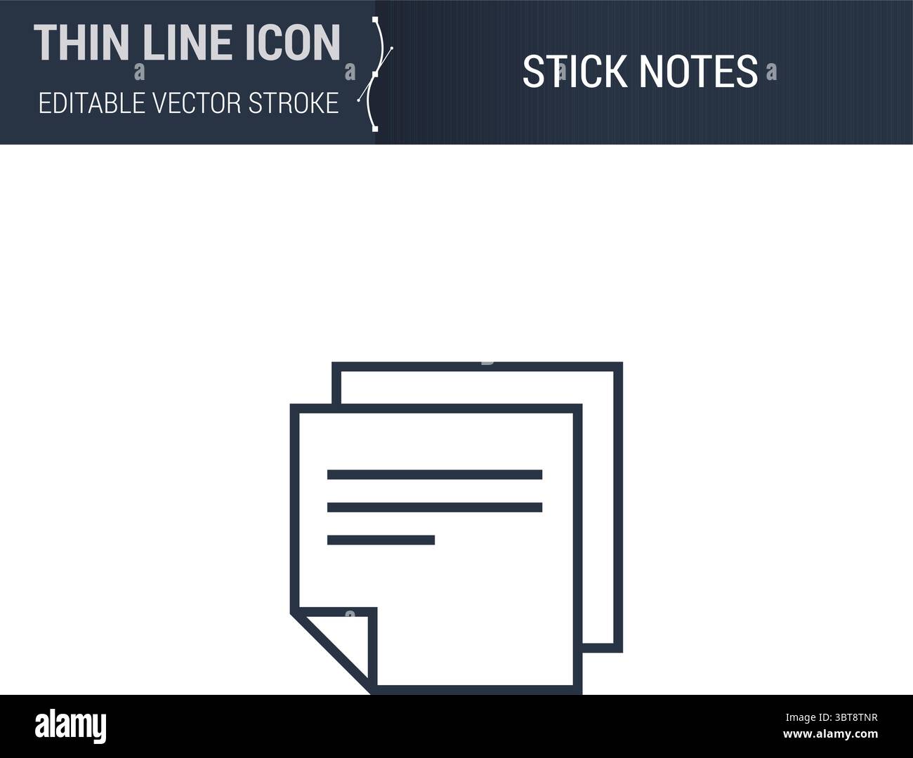 Sticky Notes Symbol Icon. Sleek Thin Line Business Icon. Stroke ...