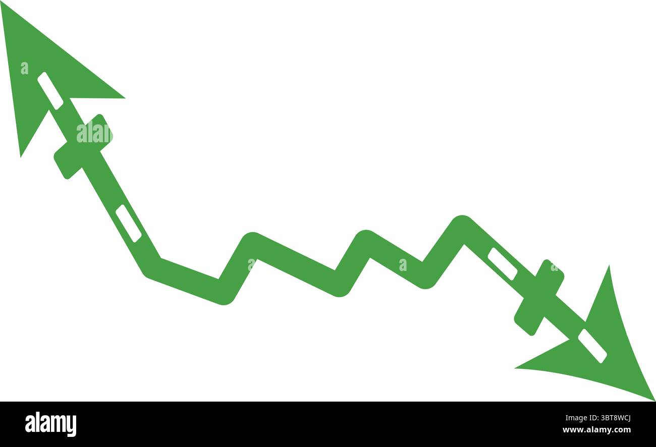 Downward arrow chart Stock Vector Images - Alamy