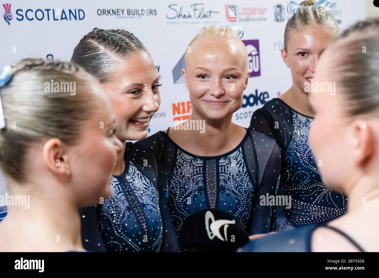 Stromness, Orkney Islands, Scotland, UK, 14 July 2025. The Åland gymnasts react with amazement ...
