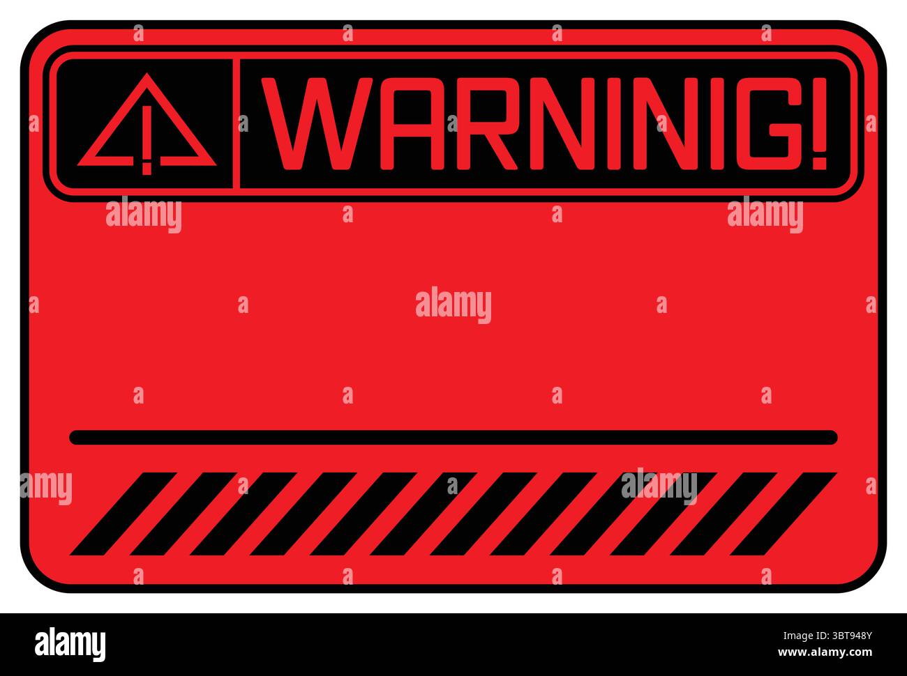 Red Warning Sign Label Vector — High Alert Safety Notice Banner for ...