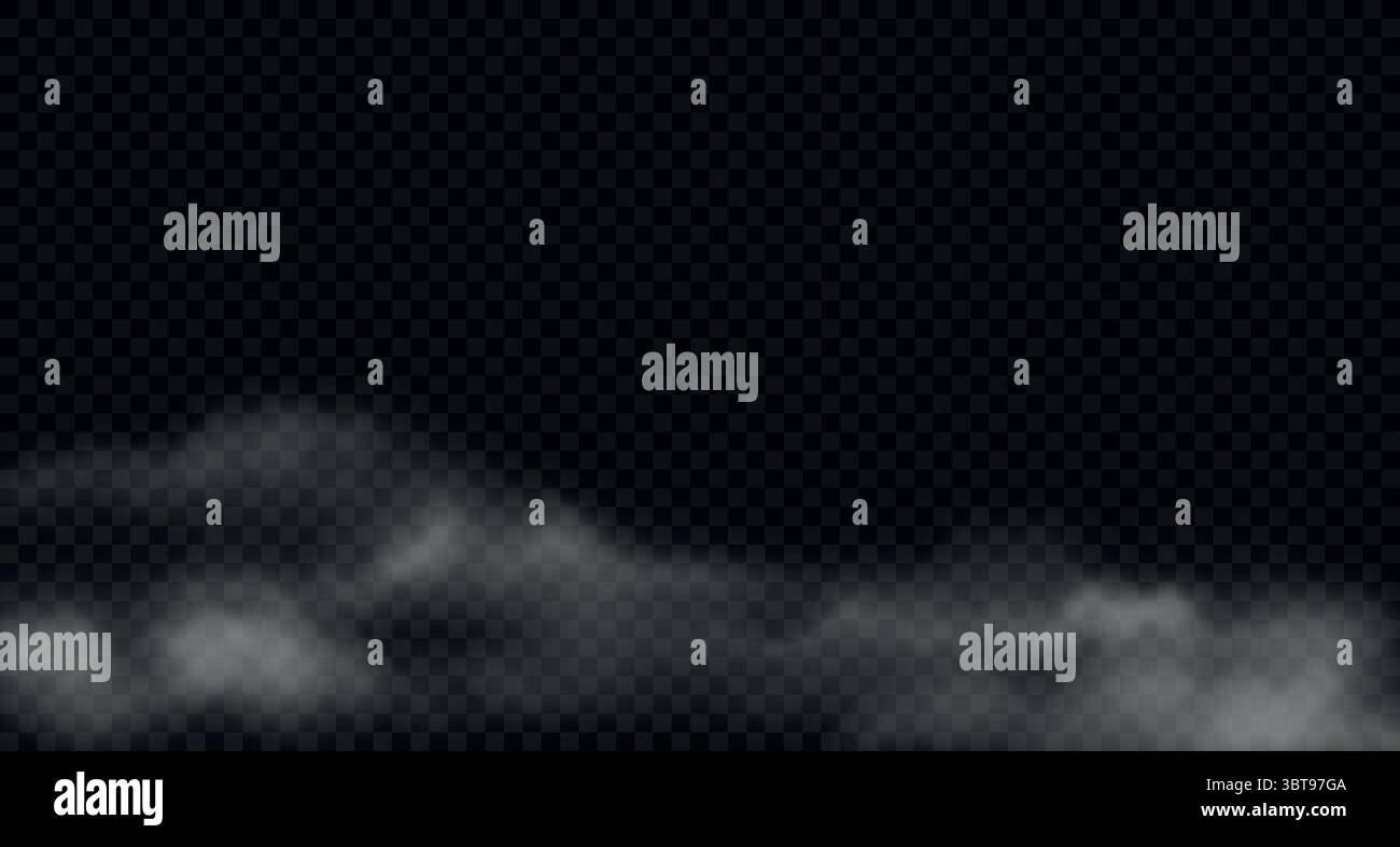 Spooky, mystery fog, smoky clouds, water vapor. Vector illustration ...