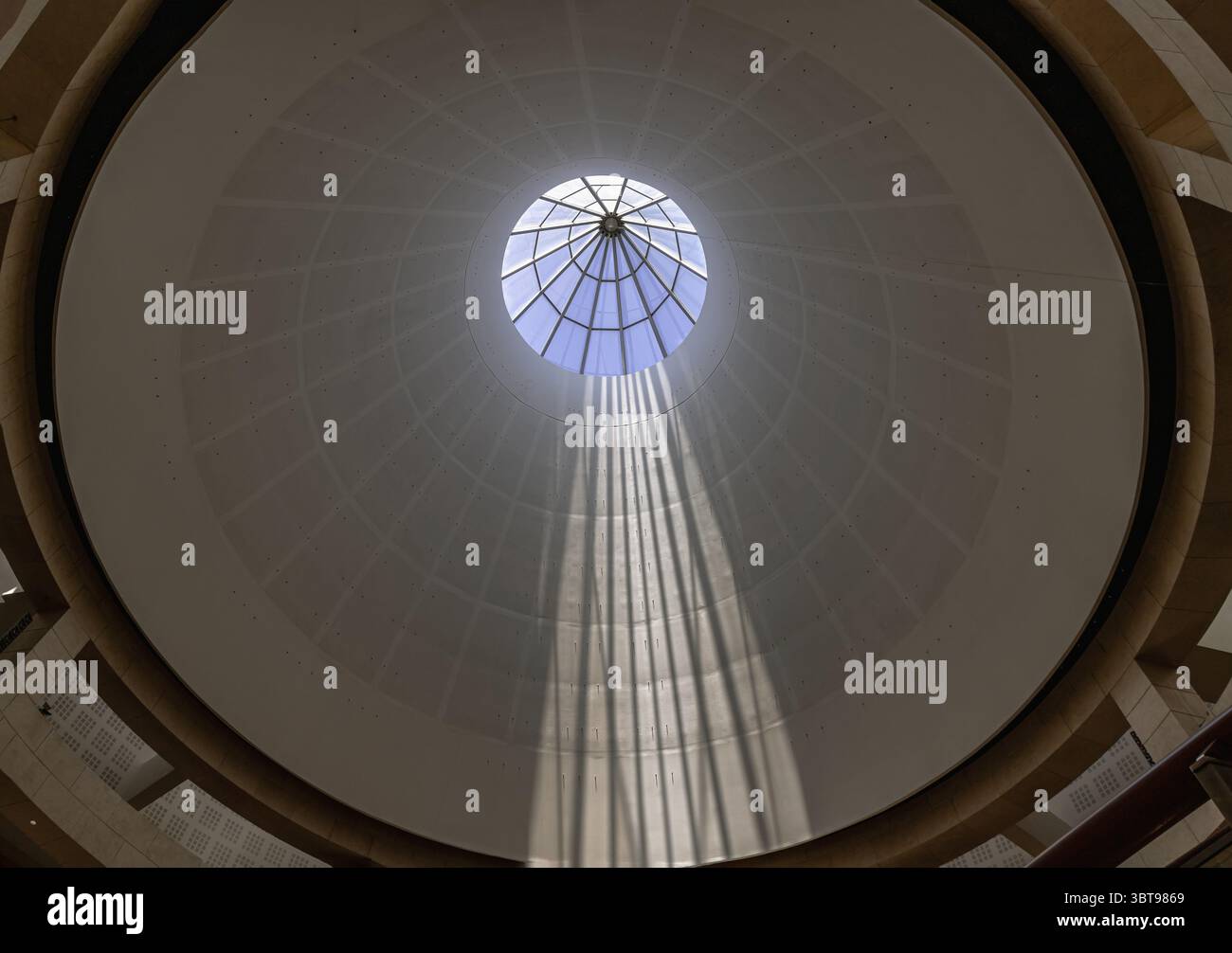 Stone, UK - Jul 11, 2025 - A decorative domed ceiling with prominent ...