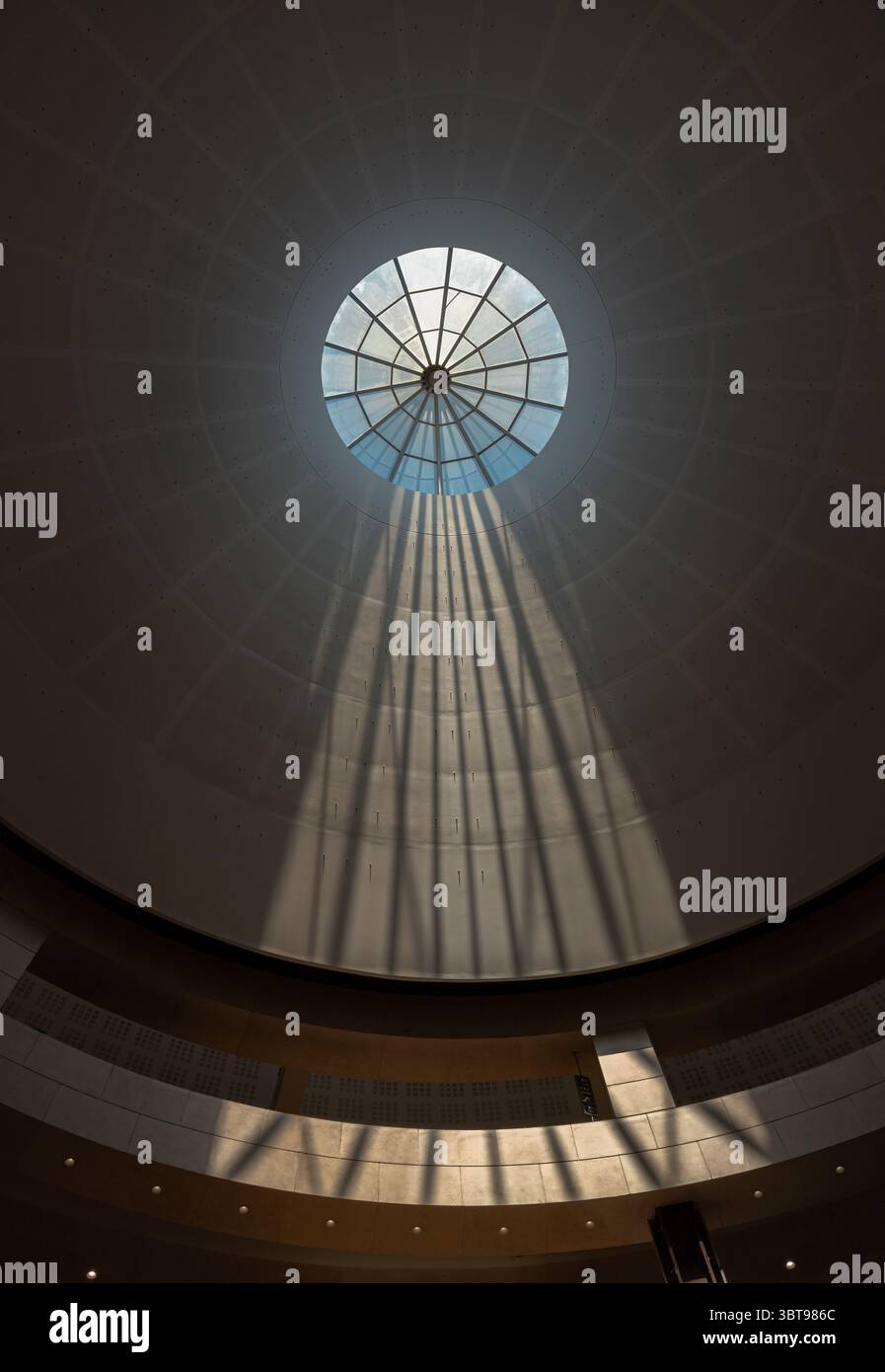 Stone, UK - Jul 11, 2025 - A decorative domed ceiling with prominent ...