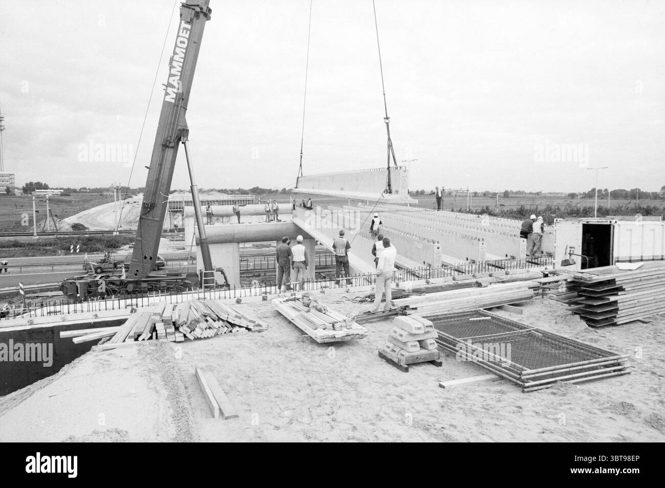 Placing concrete beams Amsterdamsevaart viaduct Construction ...