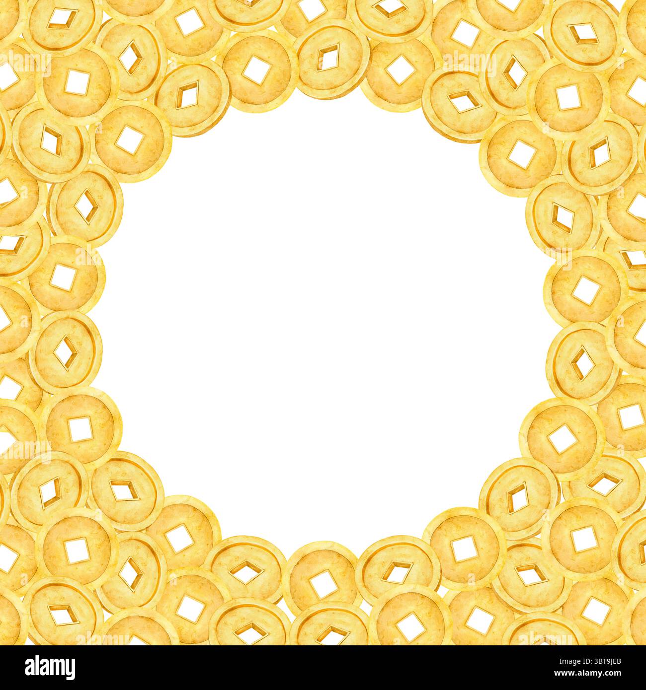 Frame made golden coins hi-res stock photography and images - Alamy