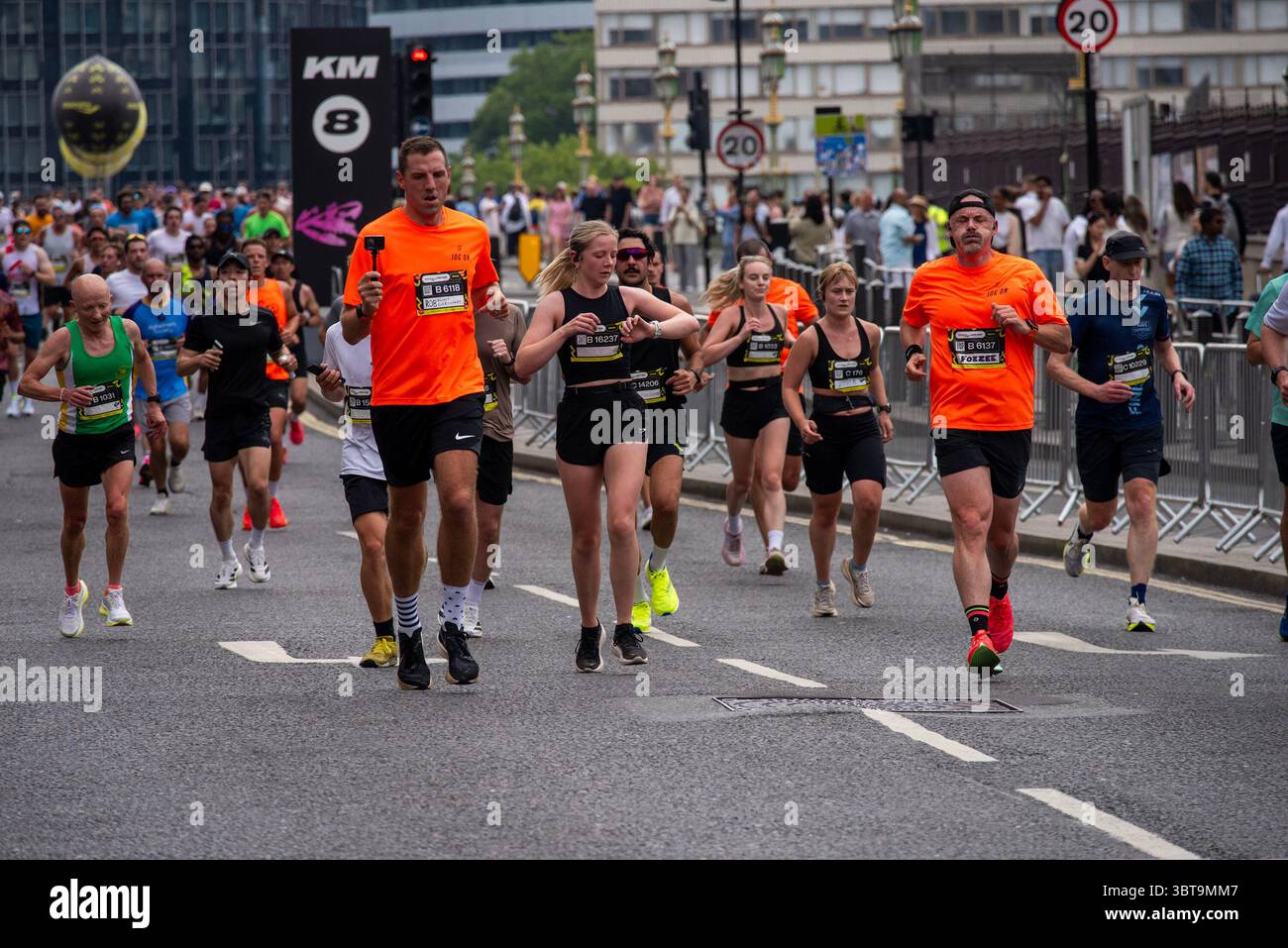 Athletes seen near the Westminster Bridge during the running race. The ...