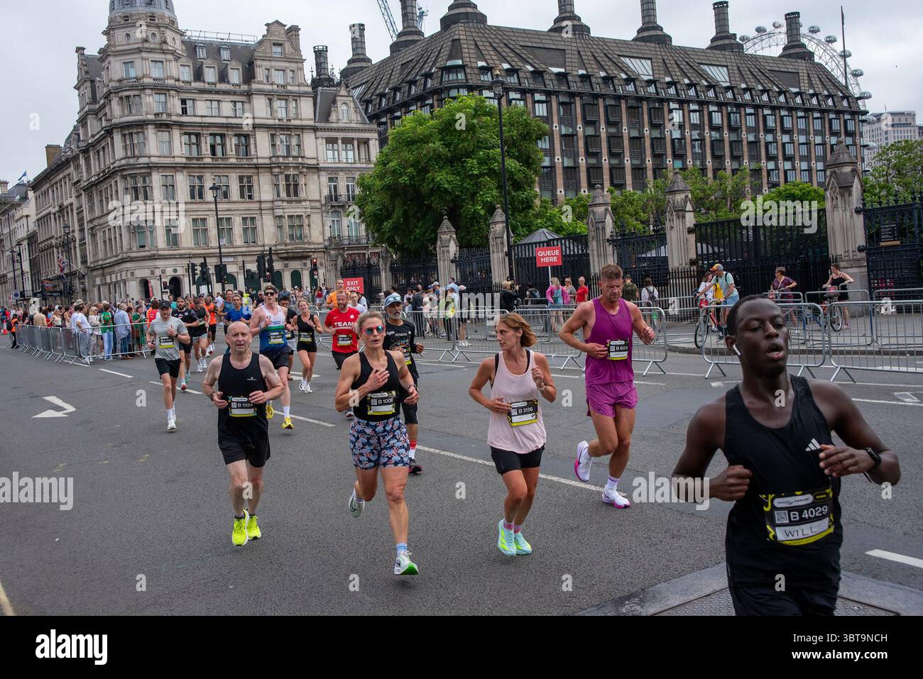Athletes seen running on the Parliament Square during the running ...