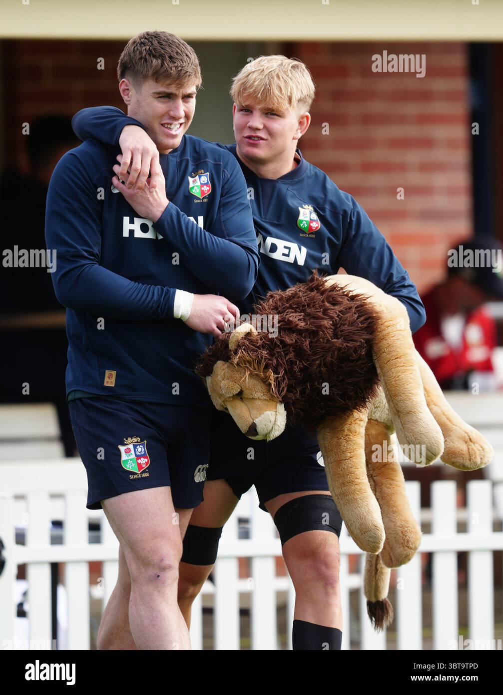 British Lions Tommy Freeman (left) and Henry Pollock (right) during a ...