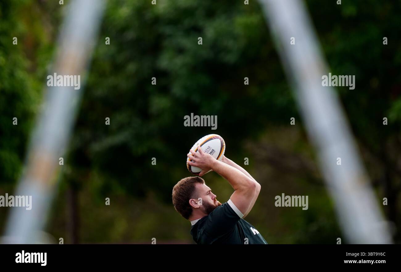 British Lions Luke Cowan Dickie during a training session at Churchie ...