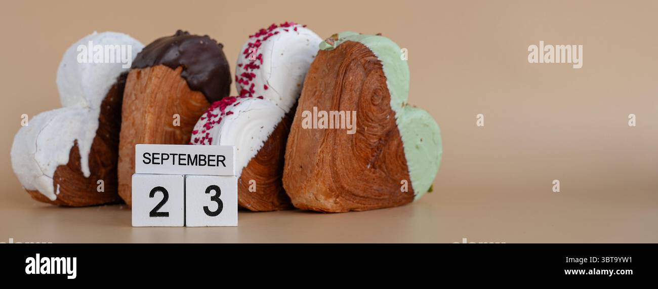 23 September calendar date National Baker day Heart shaped different ...