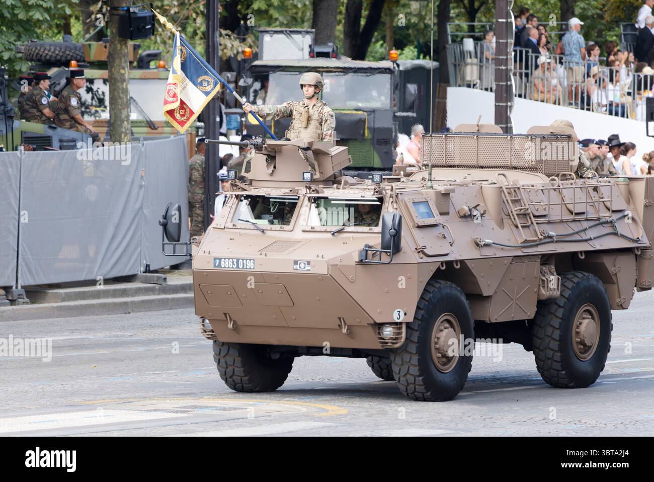 Paris, France. 14th July, 2025. Parade of motorized troops during the ...