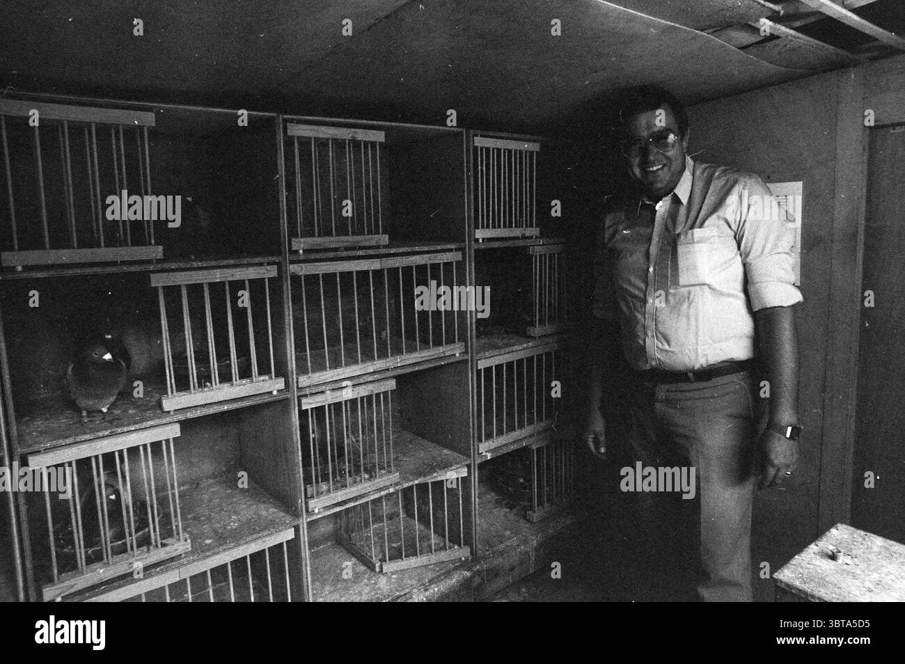 Birds inside wooden cages Black and White Stock Photos & Images - Alamy